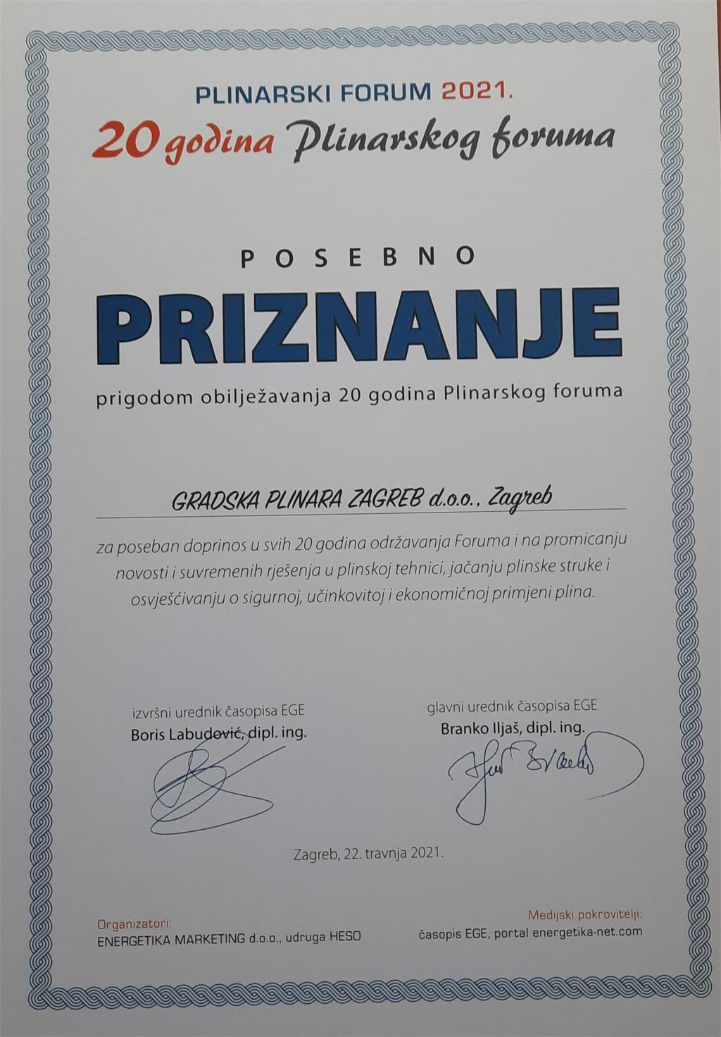 20. Plinarski forum: GPZ razvoj prilagođava Zelenom planu, podrška ...